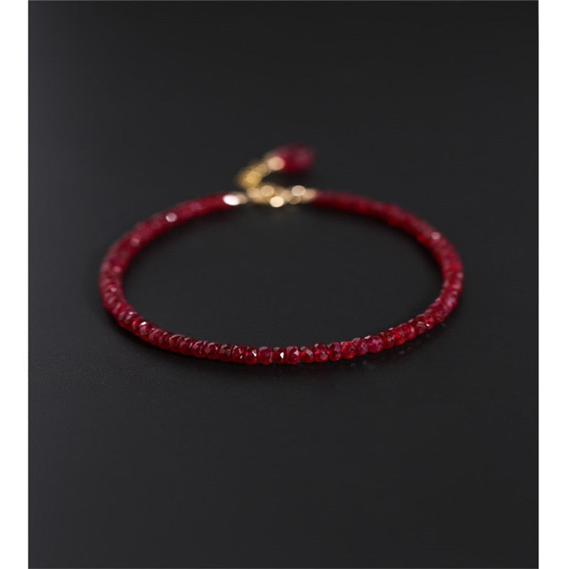 Faceted Ruby Bracelet 18K Gold Injection – The Home Object